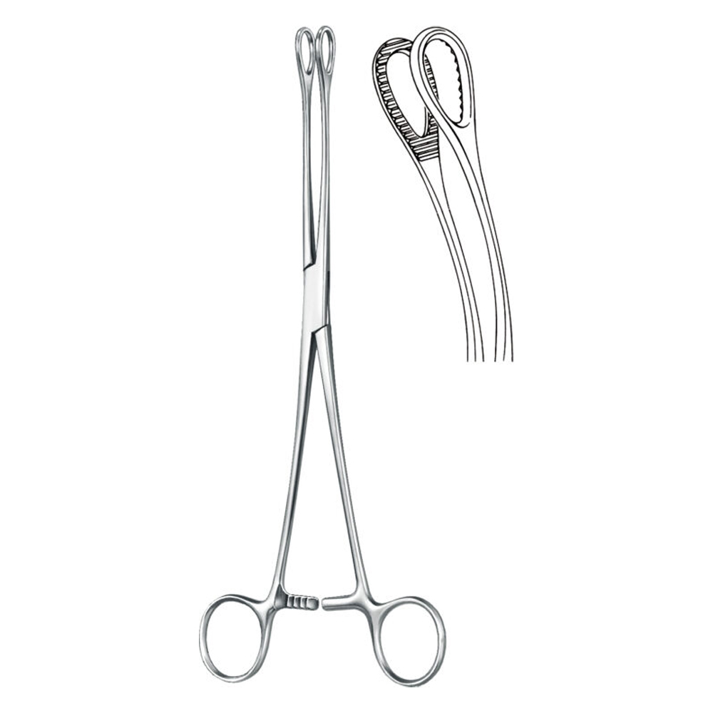 Cotton swab forceps , forceps, acc. to Foerster, serrated, curved ...